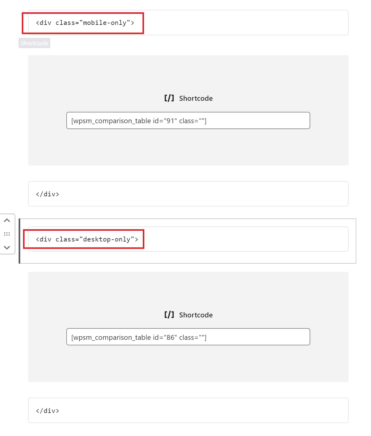 How to Show a Different Table for Mobile Devices - WP-Tweaks